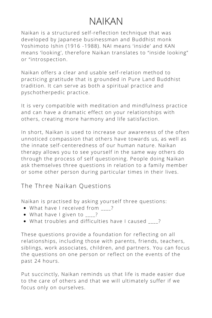The Naikan Journal - The Japanese Art of Introspection
